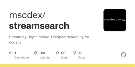 GitHub Mscdex Streamsearch Streaming Boyer Moore Horspool Searching For Node Js