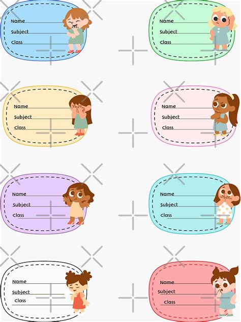 Girl Notebook Name Plate Sticker Pack Of 8 Chart Sticker For Sale By Stickyheaven Redbubble