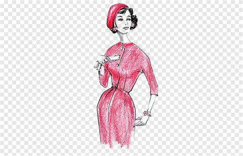 Misc Illustration Of Woman In Red Dress Png Pngegg
