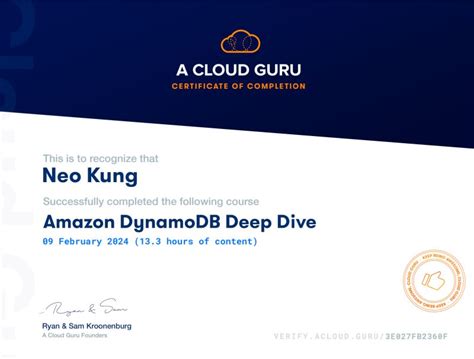 Dynamodb Aws Nosql Acg Neo Kung
