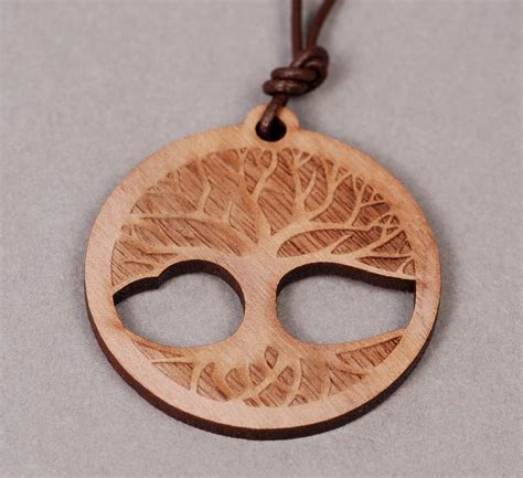 Tree Of Life Pendant Tree Of Life Necklace Wood Pendant Wood Necklace Etsy