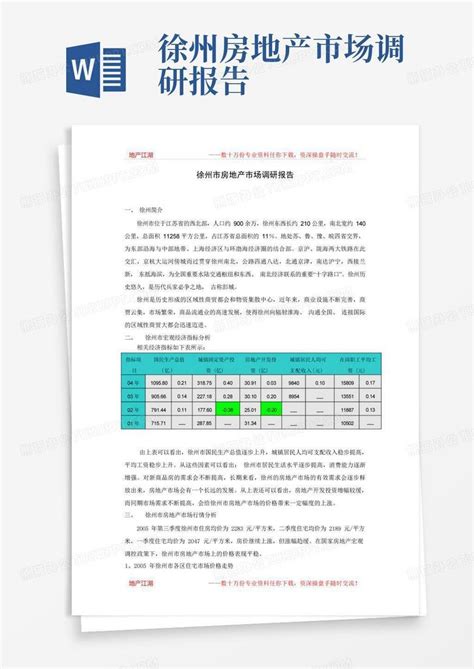 徐州市房地产市场调研报告全版word模板下载编号lrxrdmxm熊猫办公