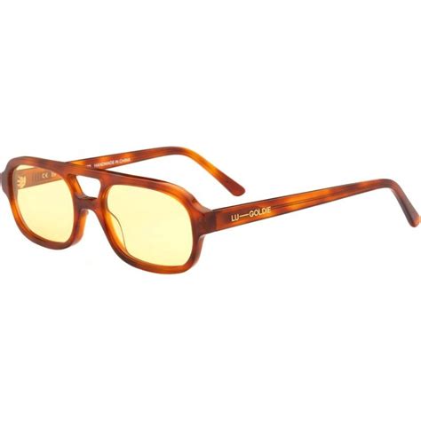 Shop Lu Goldie Sofia Sunglasses Chestnutyellow Afterpay