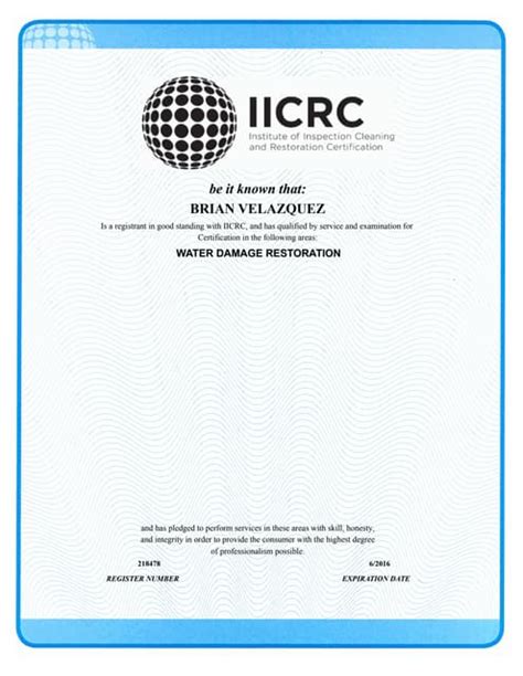 Iicrc Certification Pdf