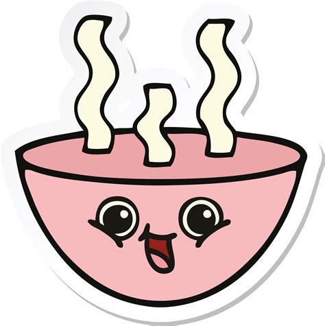 Sticker Of A Cute Cartoon Bowl Of Hot Soup 38343130 PNG