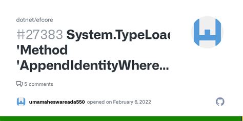 Systemtypeloadexception Method Appendidentitywherecondition In
