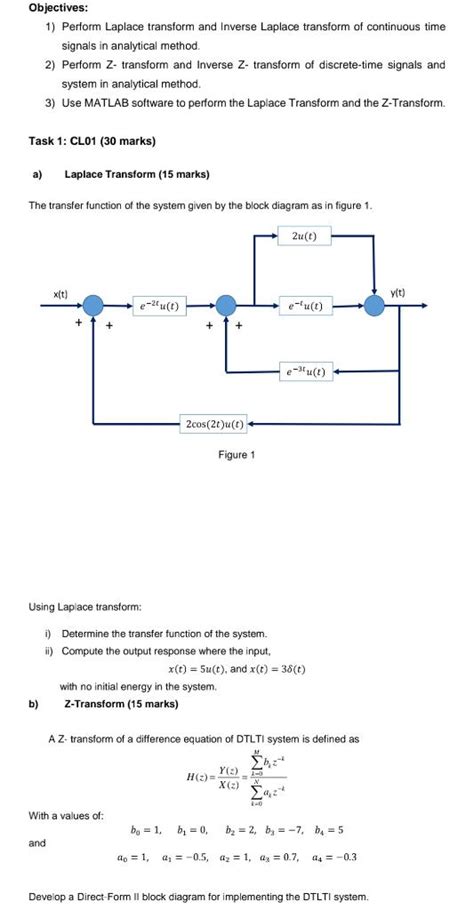 objectives 1 perform laplace transform and inverse