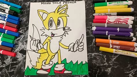How To Draw Miles Tails Prower From Sonic The Hedgehog Youtube