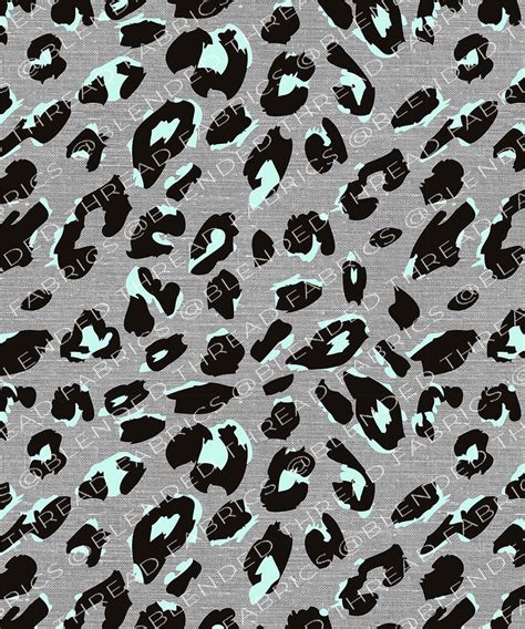 Pre Order Mint Leopard Blended Thread Fabrics
