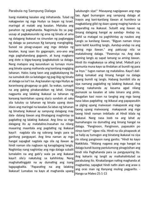 Parabula NG Sampung Dalaga | PDF