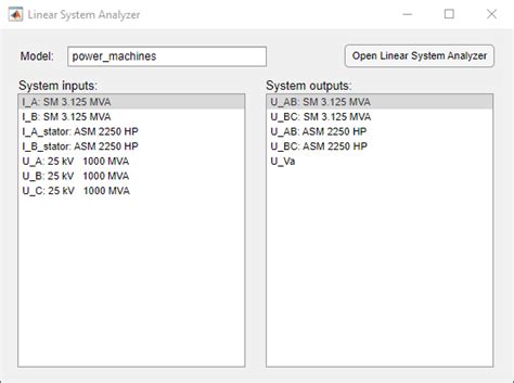 Linear System Analyzer Create State Space Object Of Model For Use