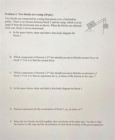 Solved Problem 2 Two Blocks On A Ramp 10 Pts Two Blocks Chegg Com