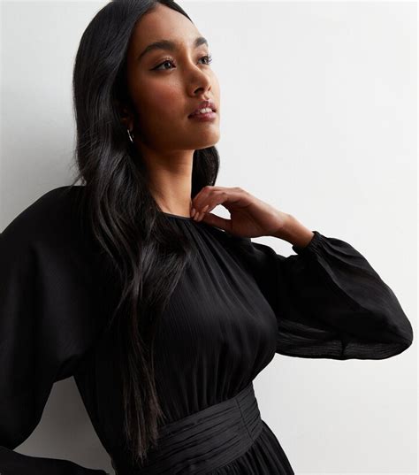 Gini London Black Ruched Waist Maxi Dress Shopstyle