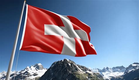 Una Bandera Con La Bandera Suiza De Fondo Foto Premium