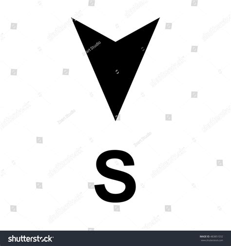 South Direction Compass Icon Stock Vector Royalty Free 483851032