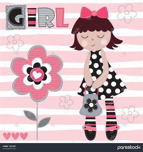 وکتور دختر با گل 1307267