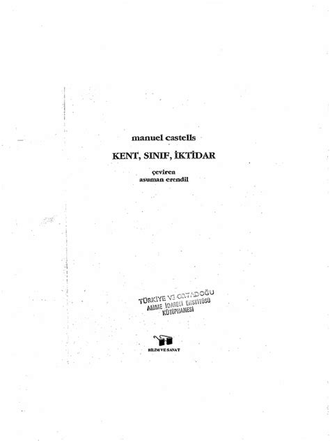 Manuel Castells Kent Sınıf İktidar Pdf