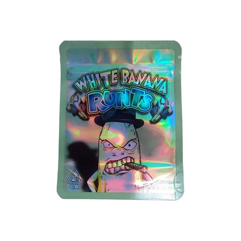 White Banana Runts 35g Mylar Bag High Society Packaging