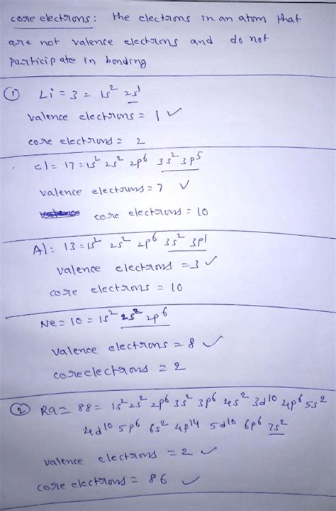 1 Determine The Number Of Valence Electrons For Each Of The Atoms