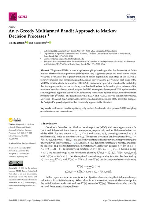 Pdf An Greedy Multiarmed Bandit Approach To Markov Decision Processes