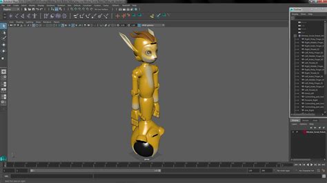 Mirokai Social Robot Yellow 3d Model 59 Usdz 3ds Blend C4d Fbx