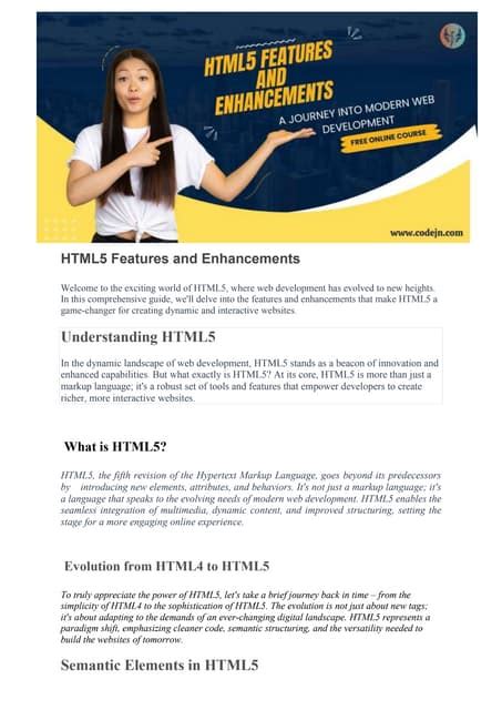 Html5 Features And Enhancementsblogdocx