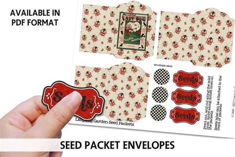 Junk Journal Printable Ladybug Printable Seed Packets Vintage Garden