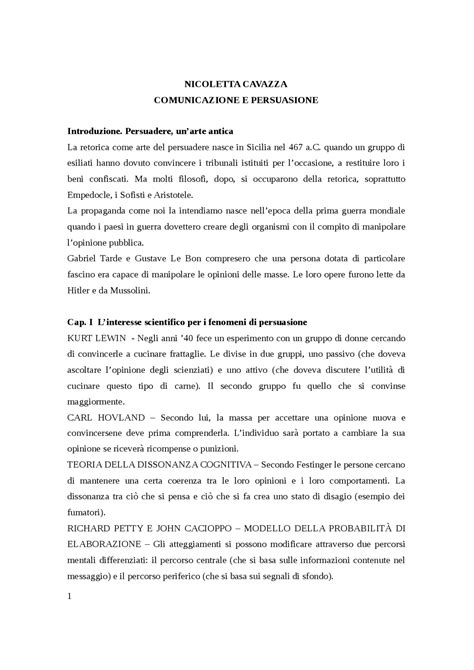 Cavazza Comunicazione E Persuasione Docsity