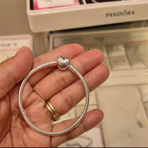 Authentic Pandora Moments Heart Clasp Snake Chain Bracelet Womens