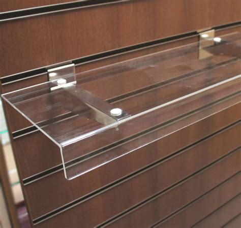 Reversible Acrylic L Shelf On Chrome Brackets 60 X 20cm Kas