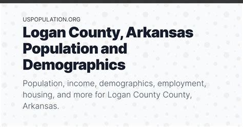 Logan County Arkansas Population Income Demographics Employment