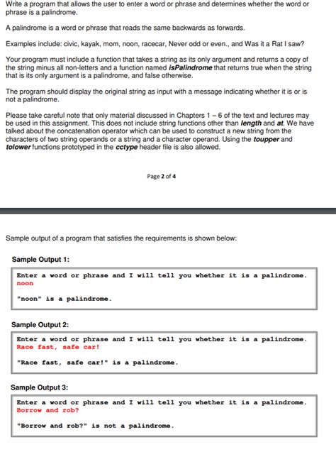Solved Write A Program That Allows The User To Enter A Word