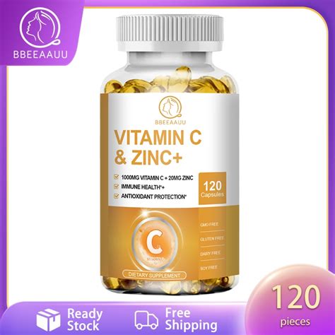 Bbeeaauu Viên Nang Vitamin C Kẽm Vitamin C Và Kẽm 20 Mg Hỗ Trợ Miễn