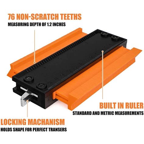 SHGO 5 Inch Contour Gauge Profile Tool Adjustable Lock Precisely Copy Irregular Shape