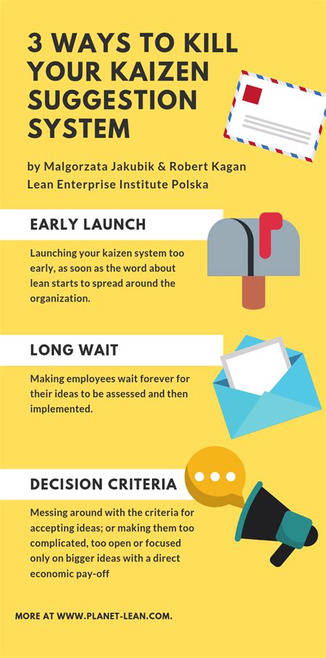 Planet Lean Three Ways To Kill Your Kaizen Suggestions