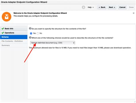 select sample delimited document e g csv option and then click next