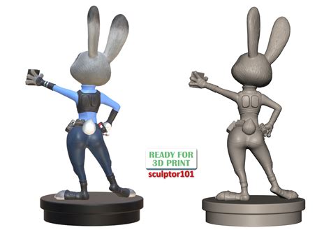 Fichier 3d Fanart Zootopia Officier De Police Judy Hopps Montrant Son