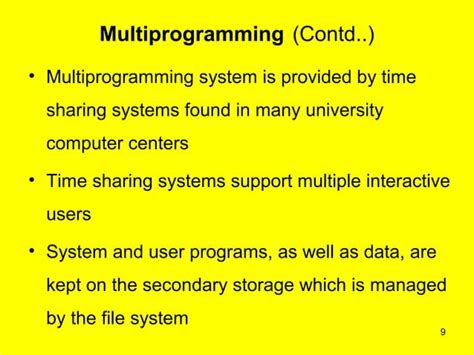 6 Multiprogramming And Time Sharing Ppt Operating Systems Computer