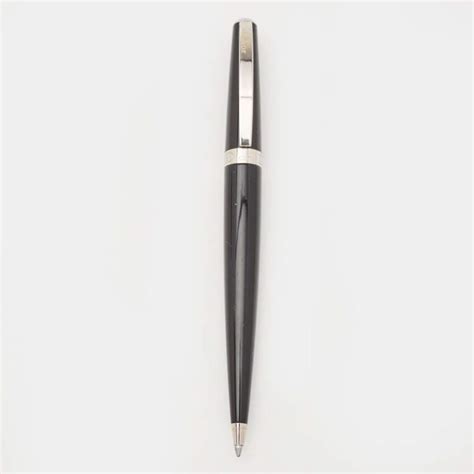 Dior Black Lacquer Silver Tone Ballpoint Pen Dior The Luxury Closet