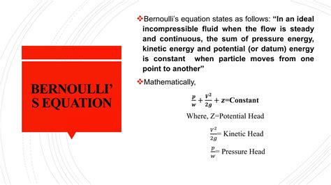 Continuity And Bernoullis Equation Pptx