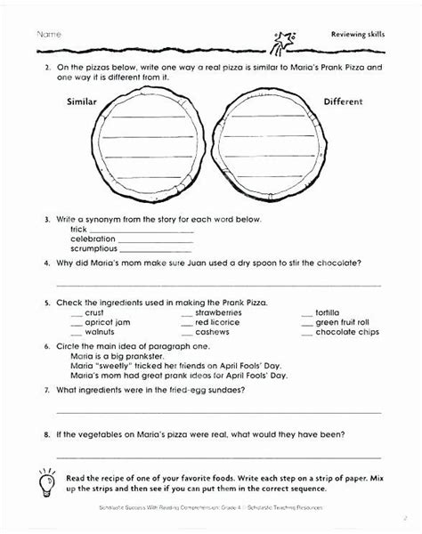 Text Structure Worksheet Grade 4
