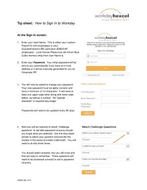 Fillable Online Tip Sheet How To Sign In To Workday Fax Email Print PdfFiller