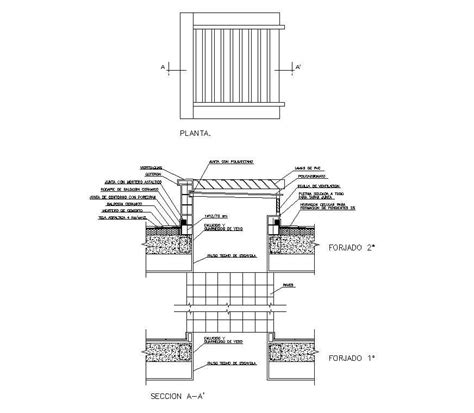 Plan And Sectional Detail Of A Structure 2d View Layout File In Dwg Format Cadbull