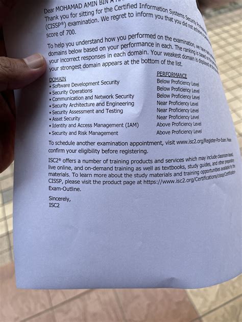 Mohamad Amin A Hamid Cissp On Linkedin Failed On The First Attempt After 150 Questions But