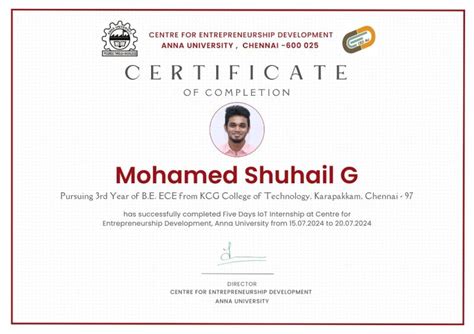 Ced Director Ced Ced Ceg Entrepreneurship Startup Annauniversity Ecosystem Startupindia