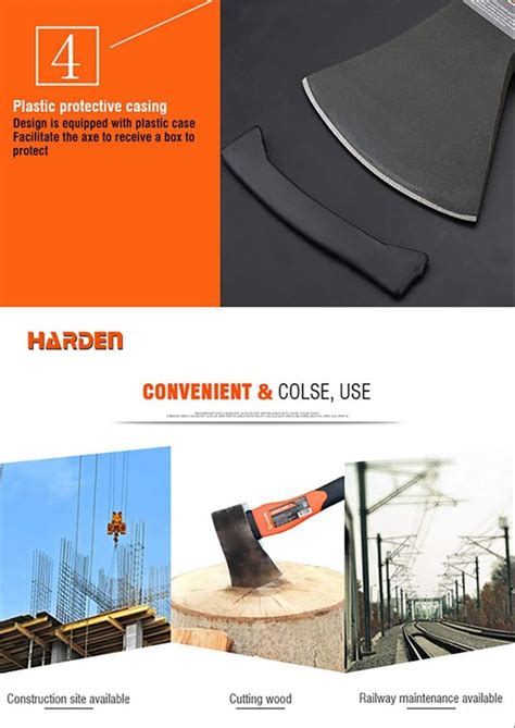 Harden 600g Fine Grain Steel Hand Axe For Splitting Wood And Notching
