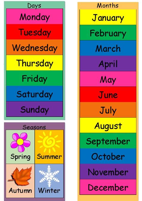 Printable Days Of The Month