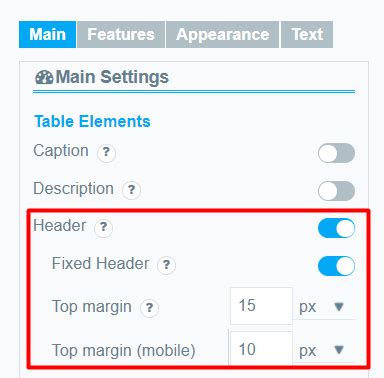 How To Fix Header In The Table WBW