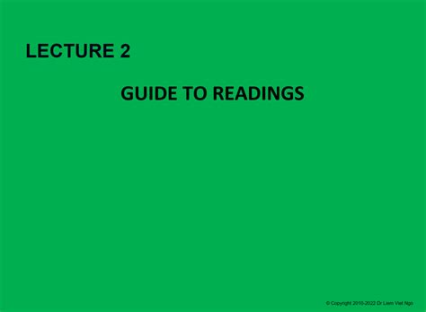 Lecture 2 Readings Ngo Viet Liem