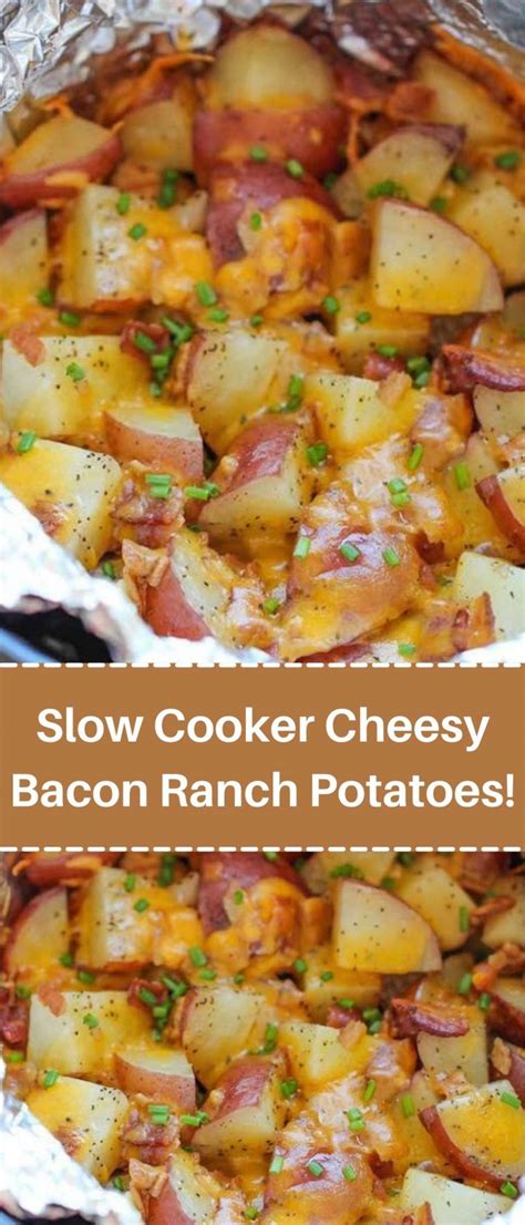 Slow Cooker Cheesy Bacon Ranch Potatoes